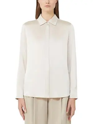 MAX MARA STUDIO Silk-blend Shirt - Beige