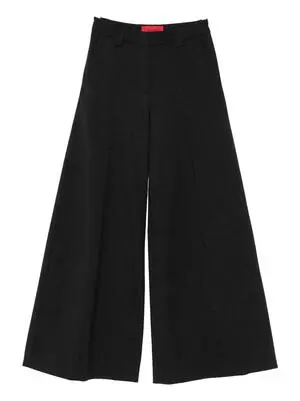 THE LATEST Wool Blend Wide-leg Trousers - Black