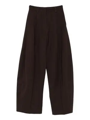 THE LATEST Wool Blend Wide-leg Trousers - Brown