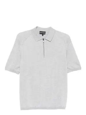 Emporio Armani Wool Blend Polo Shirt - Grey
