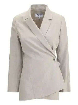 Loewe Wool Tailored Jacket - Beige