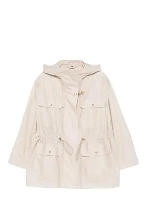 FAY Linen And Cotton-blend Parka - White