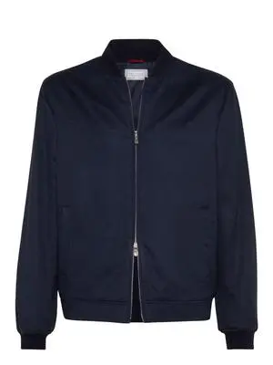 Brunello Cucinelli Cashmere Bomber Jacket - Blue