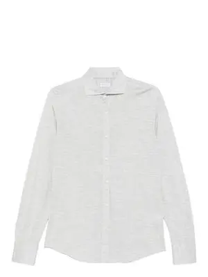 Brunello Cucinelli Silk And Cotton Blend Shirt - Grey