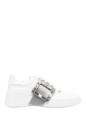 ROGER VIVIER Viv Skate Glitter Sneakers Silver