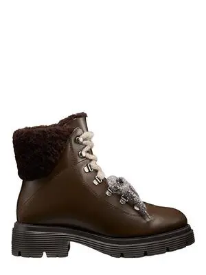 STUART WEITZMAN Hudson Lite Shearling Lined Boots - Walnut