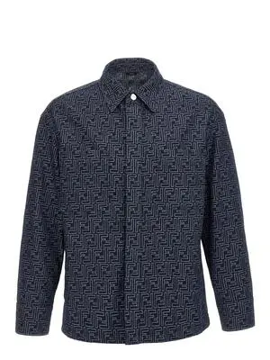 Fendi Ff Jacquard Overshirt - Blue