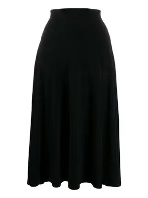 Norma Kamali Flared Midi Skirt - Black