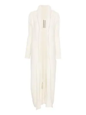 Rick Owens Knitted Long Cardigan - White