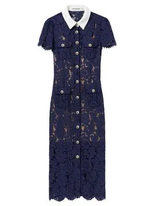 SELF-PORTRAIT Lace Long Dress - Blue