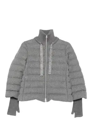 Herno Cashmere And Wool Padded Jacket - Grey