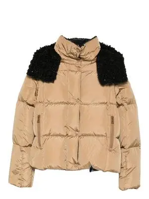 Moncler Castelnou Short Down Jacket - Brown