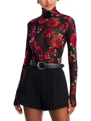 AFRM Zadie Floral Print Mesh Top - Painted Roses