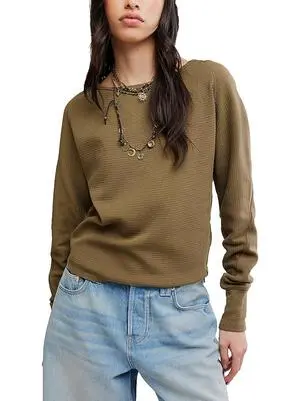 Free People Free People We The Free Jess Long Sleeve Sweatshirt Beech Leaves