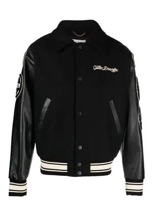 Golden Goose Wool And Leather Bomber Jacket - Black