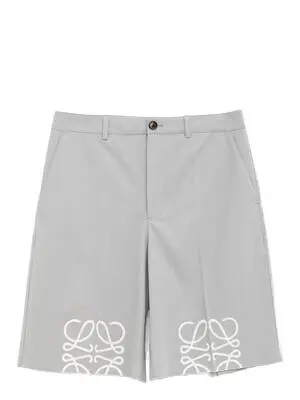 Loewe Anagram Cotton Shorts - Grey