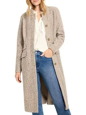 NIC+ZOE Sherpa Tweed Knit Topcoat - Neutral Multi
