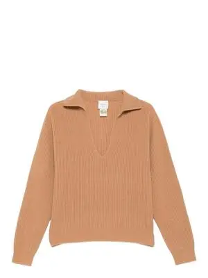 ALYSI Wool Polo Sweater Beige