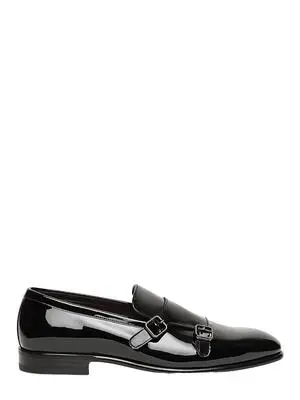 Santoni Adrian Formal Loafer In Patent Leather - Black