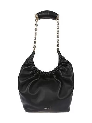 Loewe Squeeze Small Leather Shoulder Bag - Black