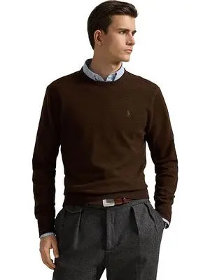 Ralph Lauren Wool Crewneck Sweater - Cacao Brown Heather