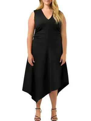 ESTELLE Carmen Ruched Dress - Black