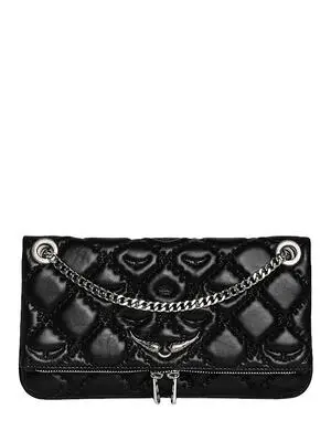 Zadig&Voltaire Rock Ii Quilted Monogram Crossbody Bag - Black
