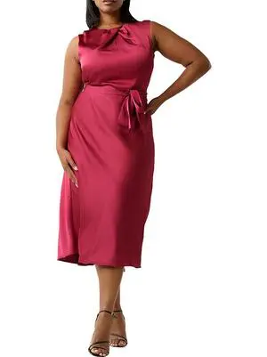ESTELLE Emmi Tie Waist Dress - Magenta
