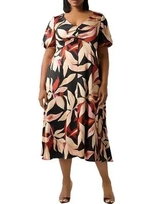ESTELLE Laura Puff Sleeve Dress - Berry Floral