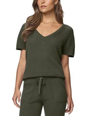 Splendid Georgie V-neck Sweater - Green Spruce