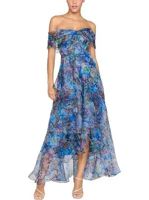Theia Alona Off-the-shoulder Gown - Pansy Dream