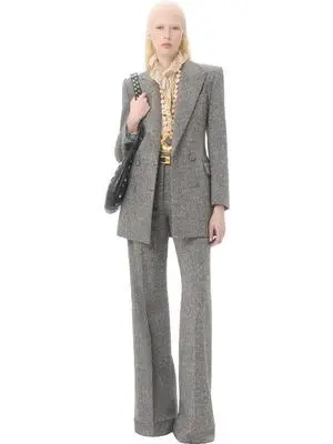 Valentino Garavani Double-breasted Blazer In Natté Buttoned Weave - Black