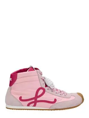 Loewe Ballet Runner 20 Mixed Leather High-top Sneakers - Light Pink