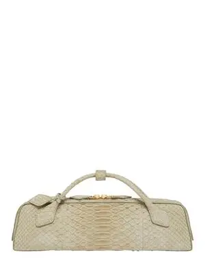 Alaïa ALAIA Le Teckel Snakeskin Top Handle Bag Lichen