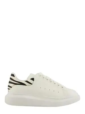 Alexander McQueen Oversized Zebra-panelled Leather Sneakers - White