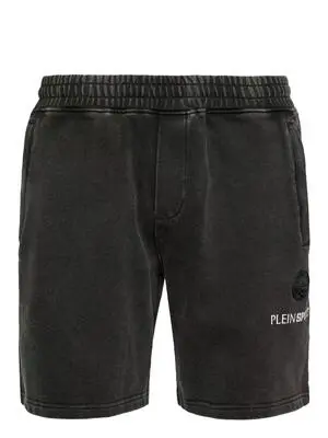 PLEIN SPORT Logo-print Cold-dye Shorts - Black