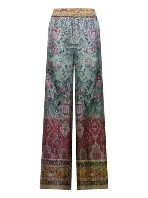 PIERRE-LOUIS MASCIA Floral-pattern Trousers - Blue