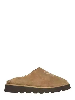 Zadig&Voltaire Embroidered Fur-trimmed Mules - Brown