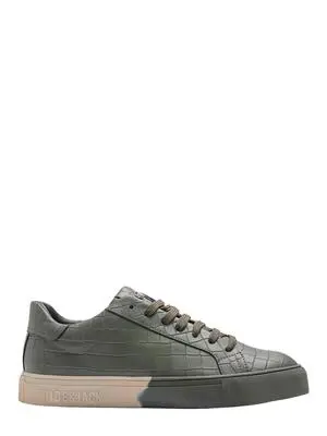 HIDE&JACK Crocodile-embossed Leather Sneakers - Green
