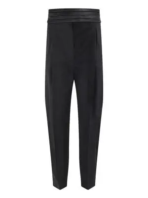 Erika Cavallini Pleated Satin-trim Trousers - Black