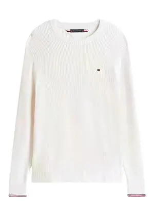 Tommy Hilfiger Ribbed-cuff Crew-neck Sweater - Neutrals