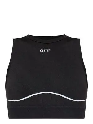 Off-White Curved-hem Top - Black