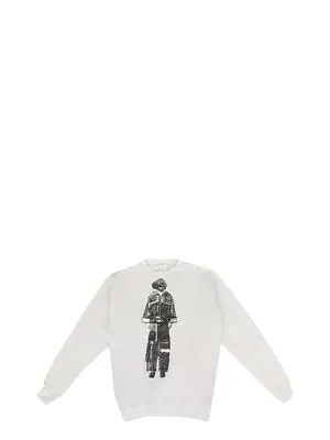DRX FARMAXY FOR LN-CC Graphic-print Crew-neck Sweatshirt - White