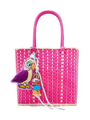 BANGKOK BASKET Woven Basket Tote - Pink