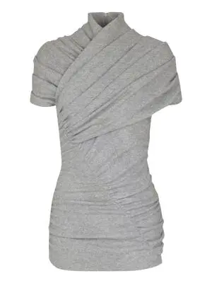 Balmain Draped Knit Top - Grey