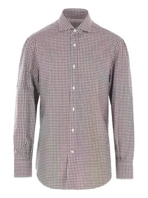 Brunello Cucinelli Check-pattern Cotton Shirt - Red