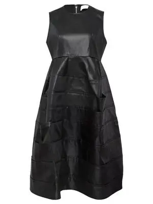 COMME DES GARÇONS TAO Layered Satin Midi Dress - Black