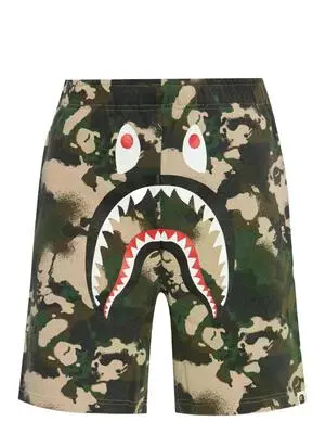 A BATHING APE® Shark-head Camo Shorts - Green