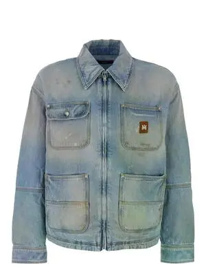 Amiri Logo-patch Denim Jacket - Blue