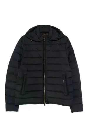 MOORER Quilted Hooded Jacket - Blue